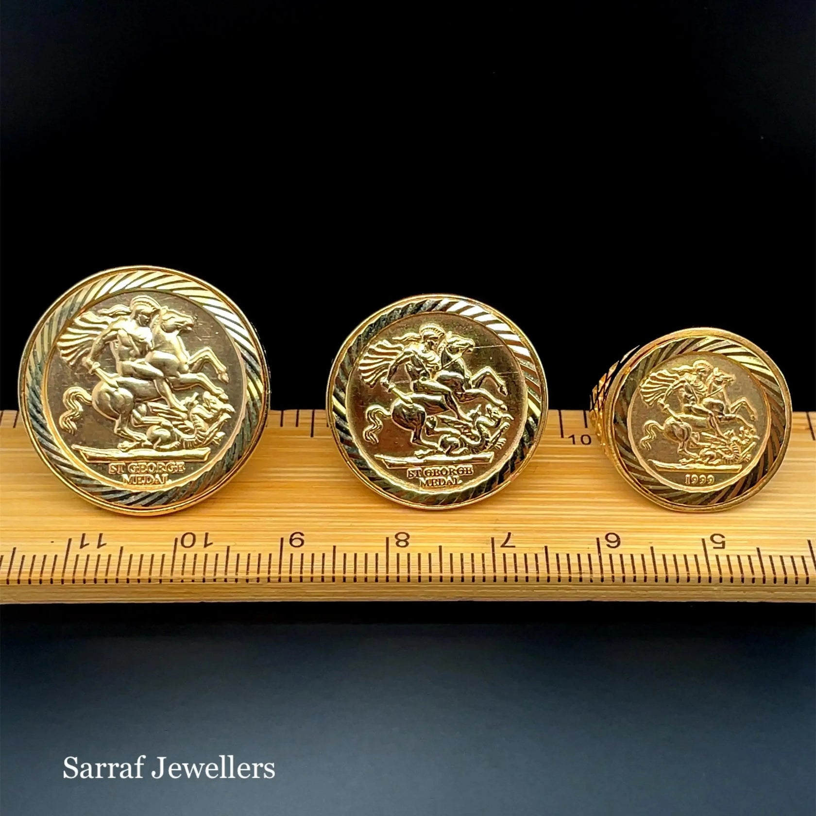 9ct Gold St.George Sovereign Ring Men Collection | Sarraf Jewellers UK