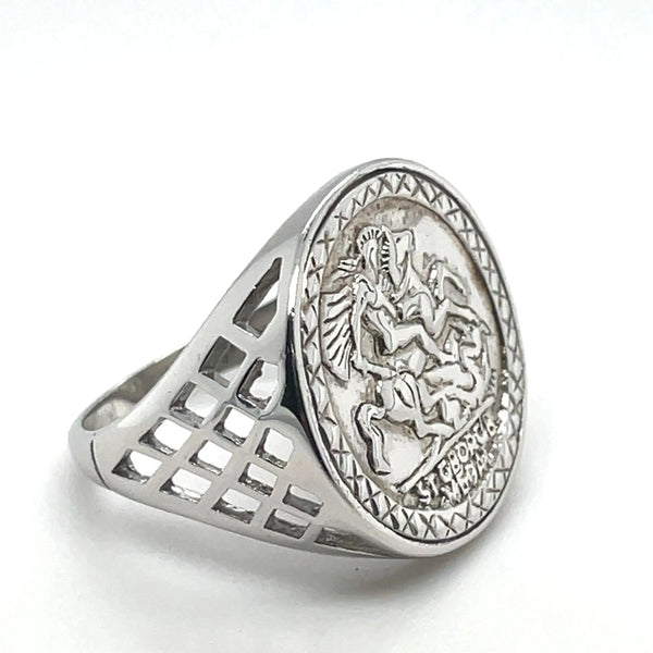 925 Sterling Silver St. George Ring Dragon Slayer | Sarraf Jewellers